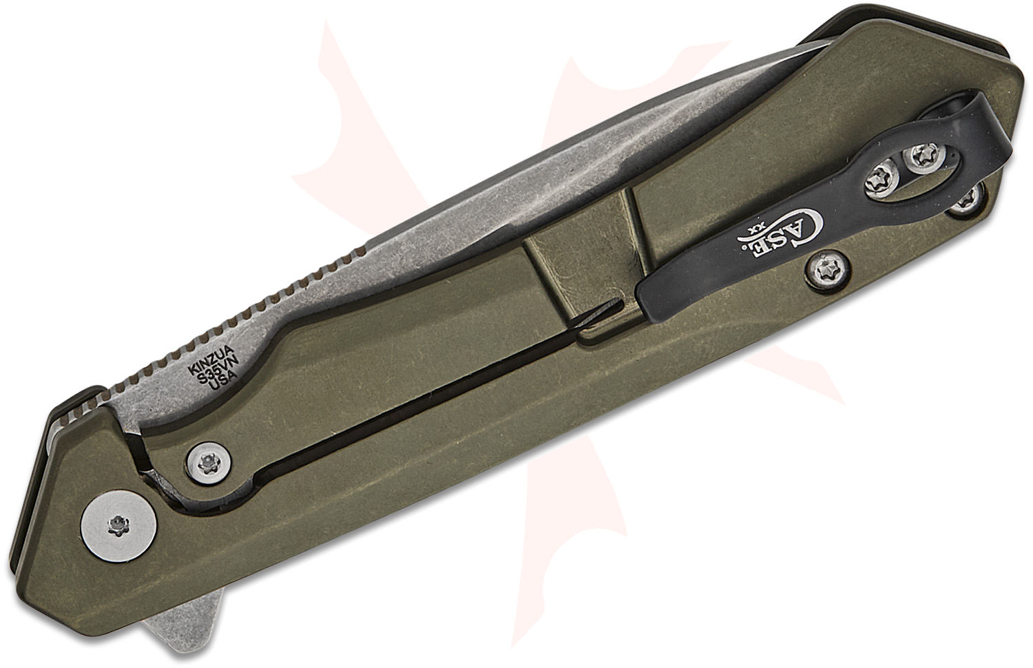 Case Kinzua Flipper Knife 3.4" CPM-S35VN Stonewashed Combo Spear Point ...