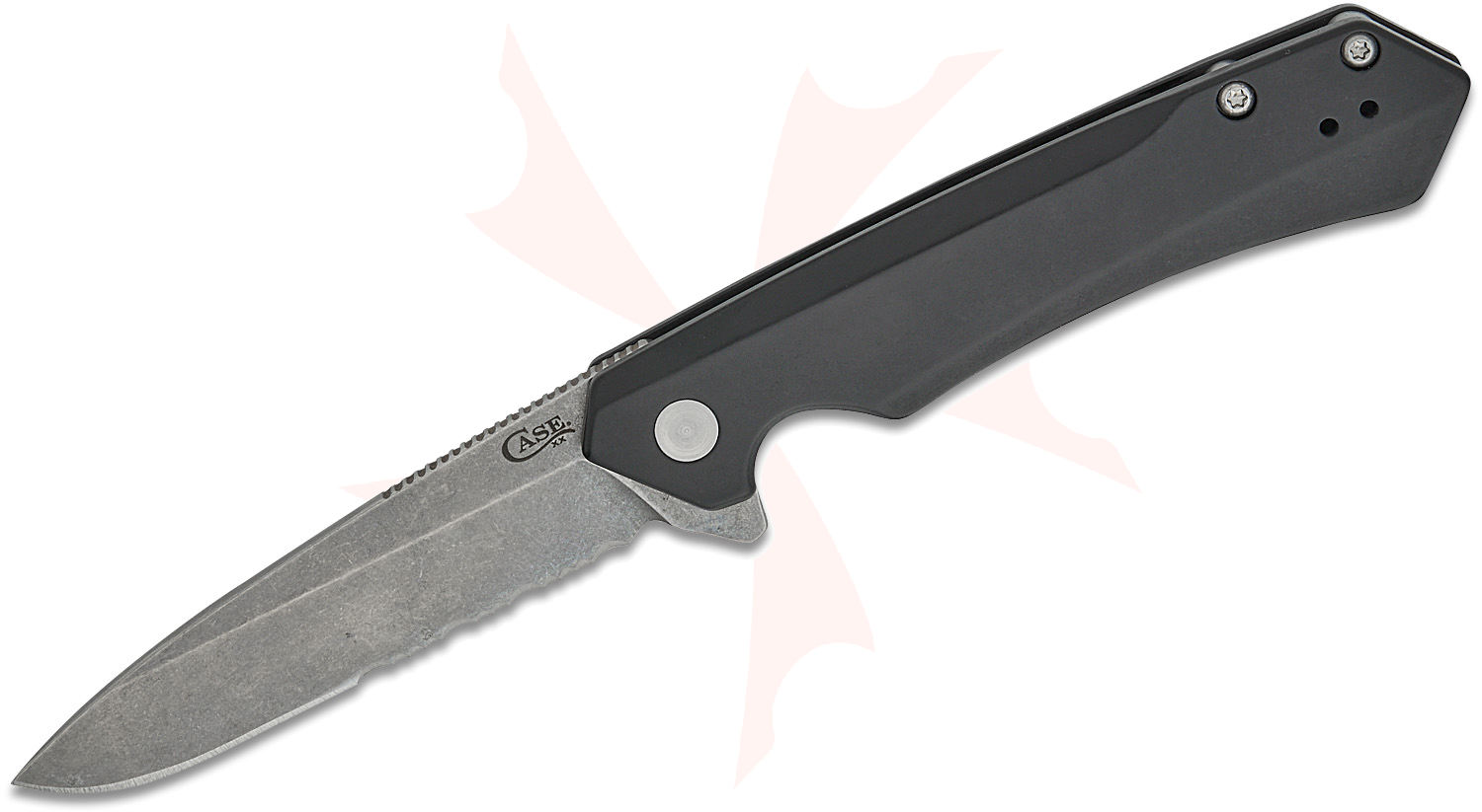 Case Kinzua Flipper Knife 3.4" CPM-S35VN Stonewashed Combo Spear Point ...