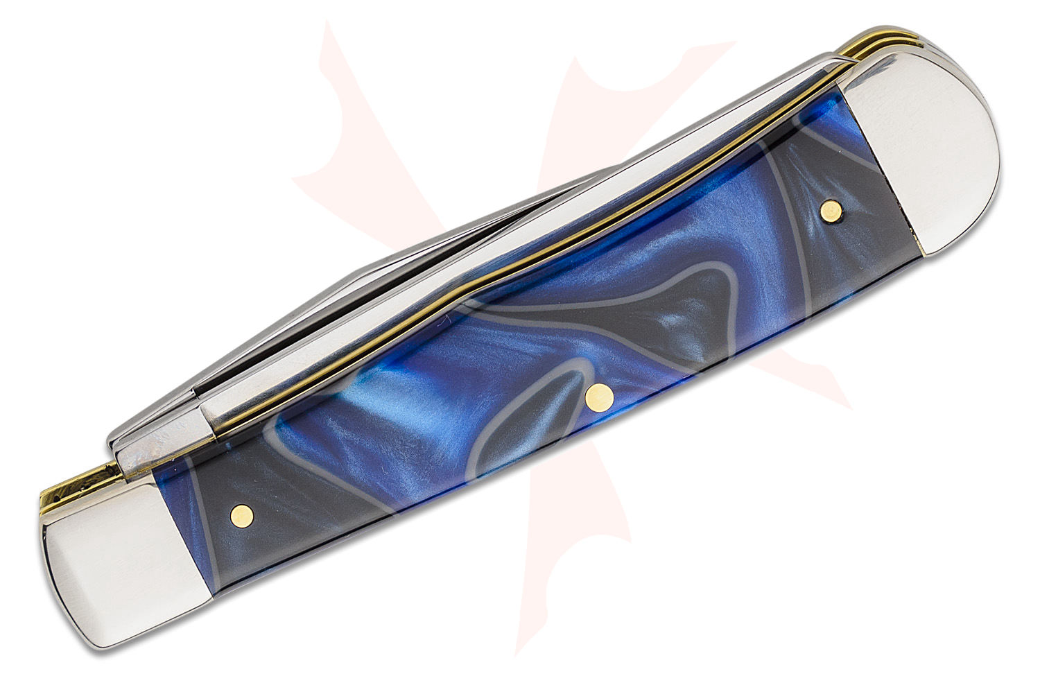 Case Smooth Ocean Blue Kirinite Trapper Pocket Knife 4.13" Closed (10254 SS) - KnifeCenter - 70560