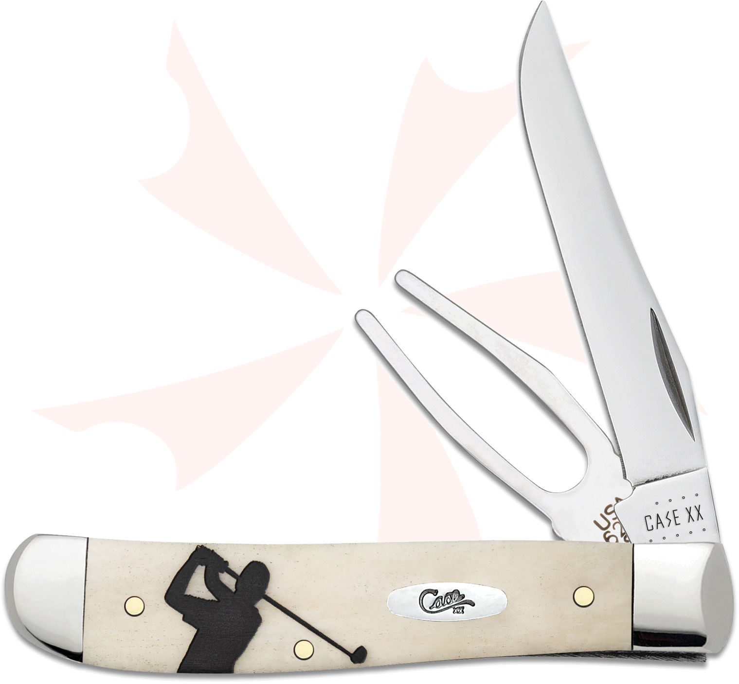 Case Smooth Natural Bone Golfer's Tool 3.5" Closed (6207G SS ...