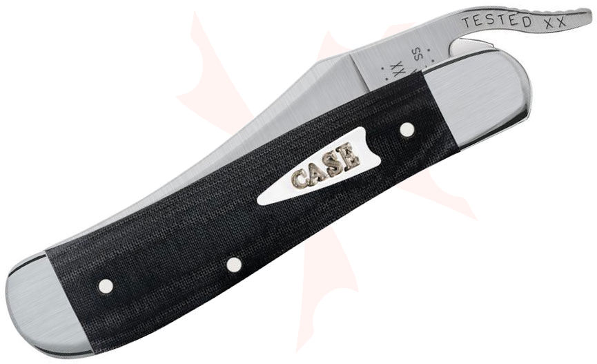 Case Smooth Black Micarta RussLock 4.25" Closed (101953L SS ...