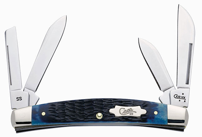 Case Classic Navy Blue Bone 4.5" Congress with 4 Blades ( 6488 ...