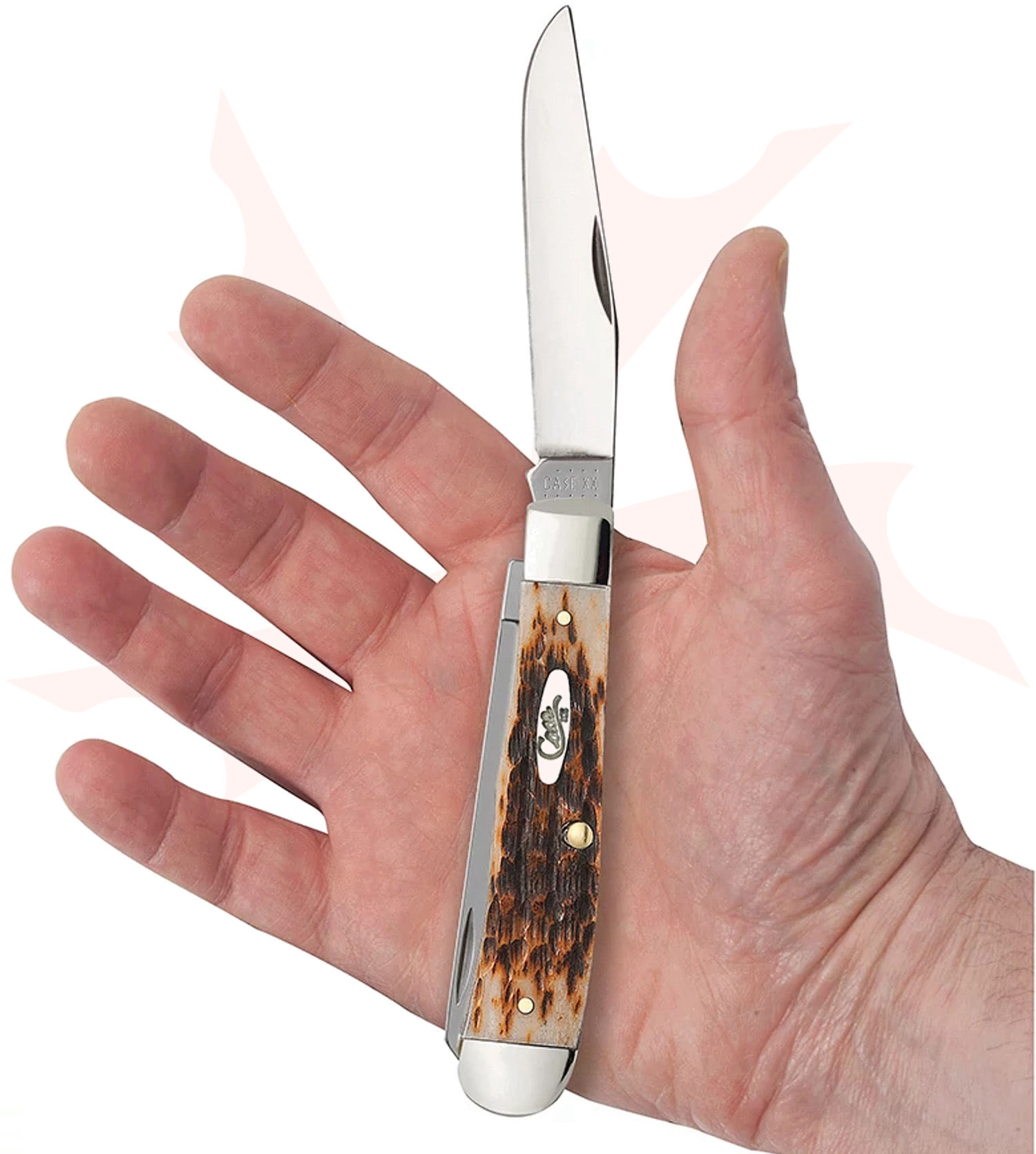 Case Amber Bone Trapper 4-1/8" Closed (6254 SS) - KnifeCenter - 00164