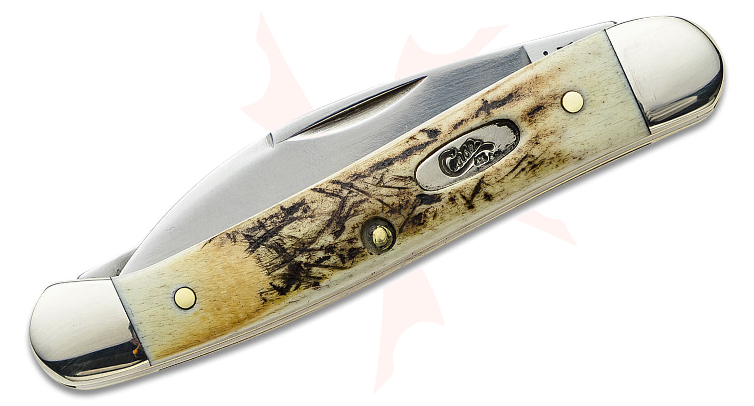 Case Genuine Stag Mini Copperhead 3.13" Closed (52109W SS ...