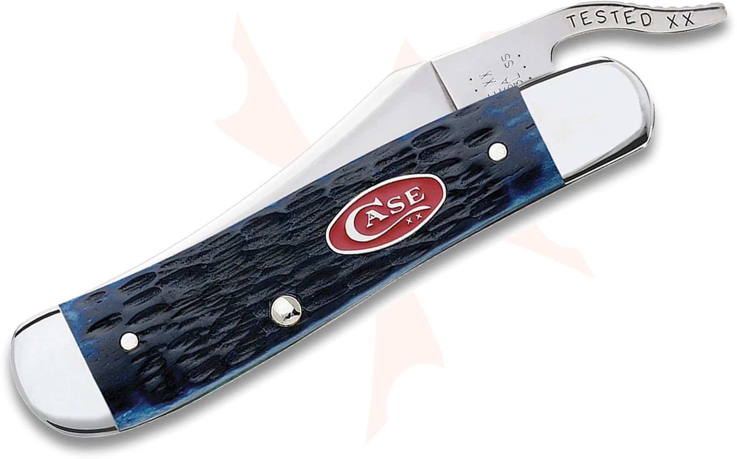 Case Rogers Jig Navy Blue Bone RussLock Red Shield 4.25" Closed (61953L ...