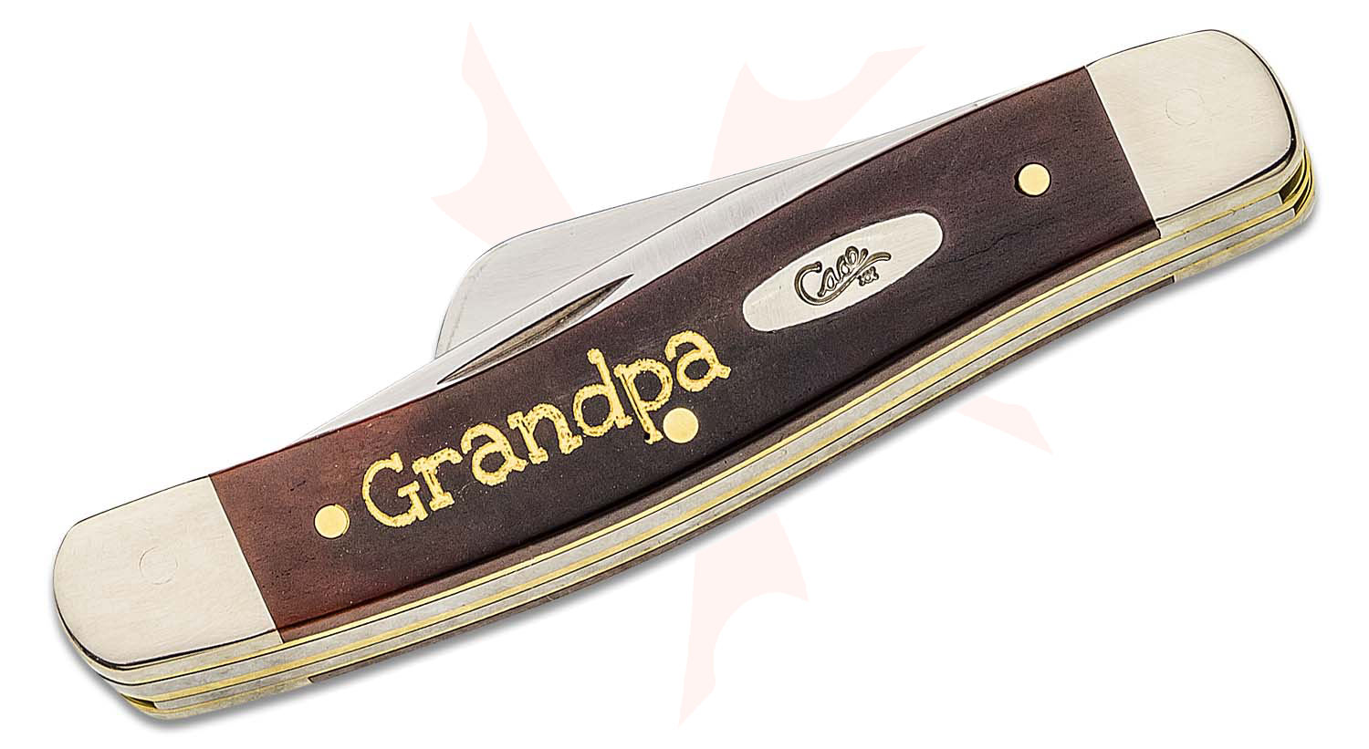 Case Grandpa Embellished Smooth Chestnut Bone Medium Stockman 3.63 ...