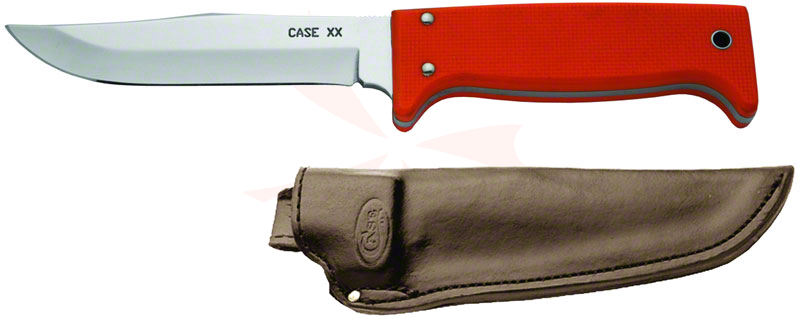 Case Outdoor Hunting Utility Knife Fixed 5" Blade, Orange G10 Handles ...
