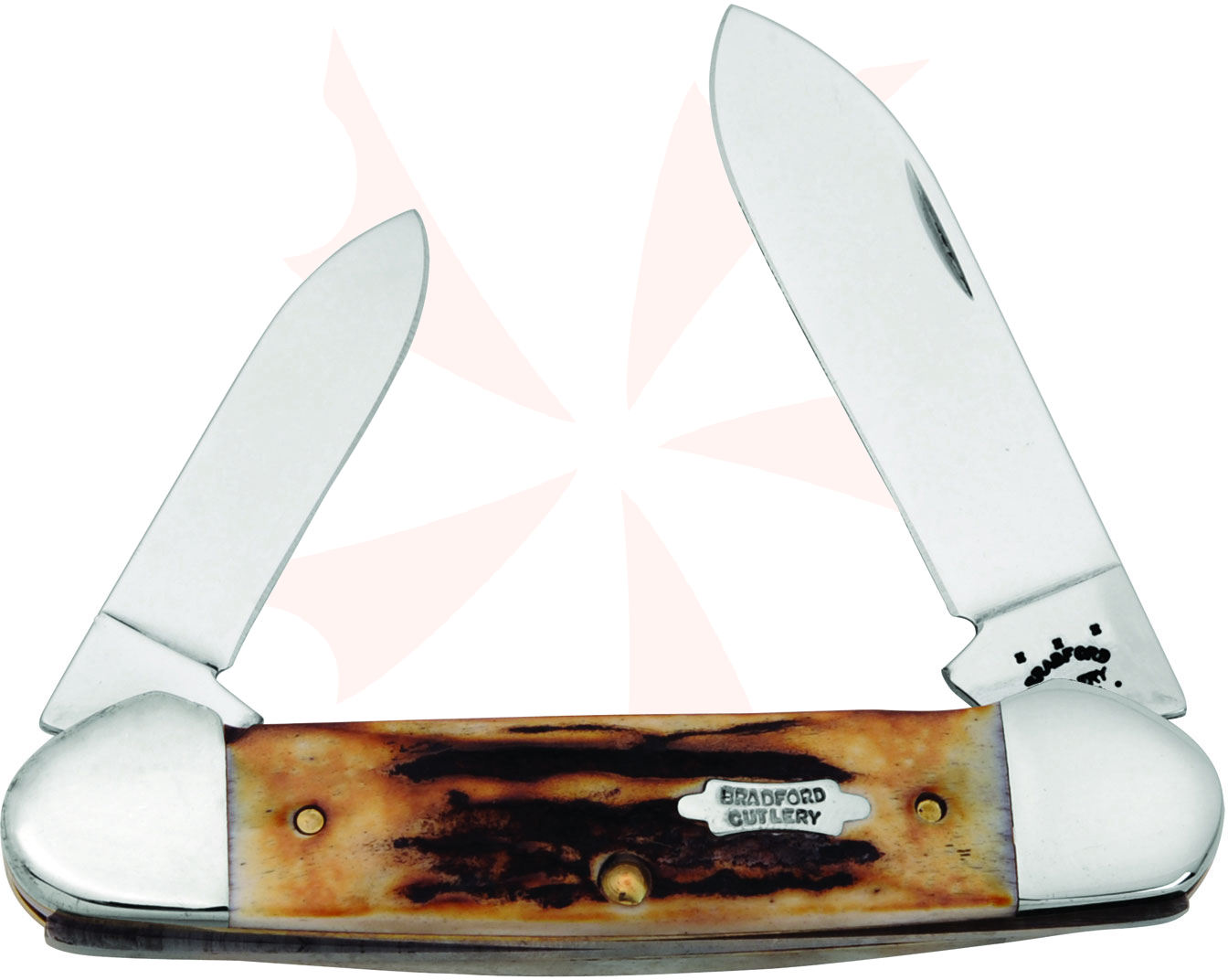 Case Bradford Cutlery Genuine Burnt Stag Canoe 3-5/8" Closed (52131 SS ...