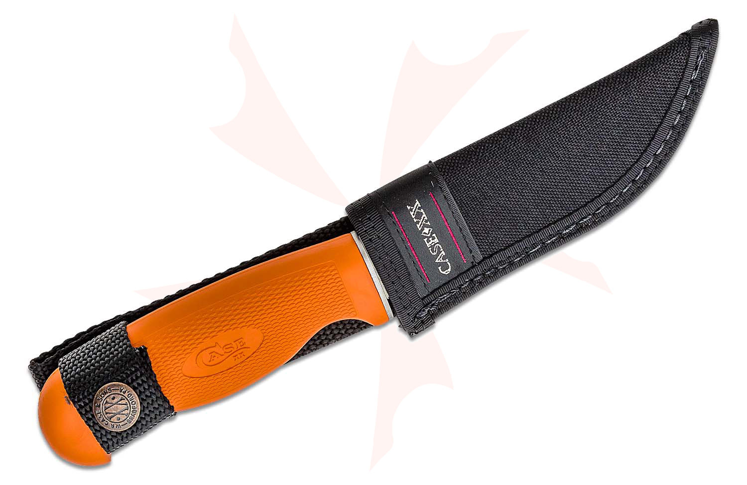 Case Synthetic Hunter Fixed Blade Knife 4.43" Guthook Skinner, Orange ...