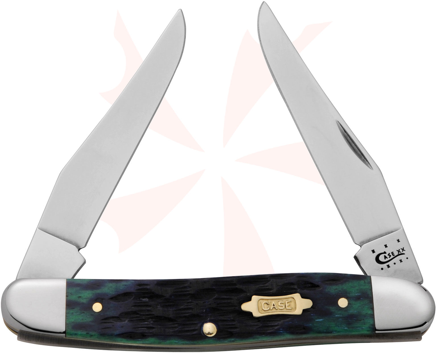 Case Hunter Green Jigged Bone Muskrat 3-7/8" Closed (MUSKRAT SS ...