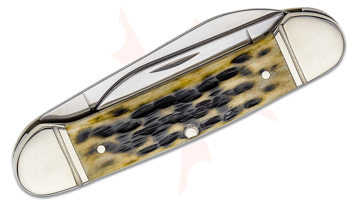 Case Pocket Worn 25th Anniversary Jigged Olive Green Bone Canoe 3.63 ...