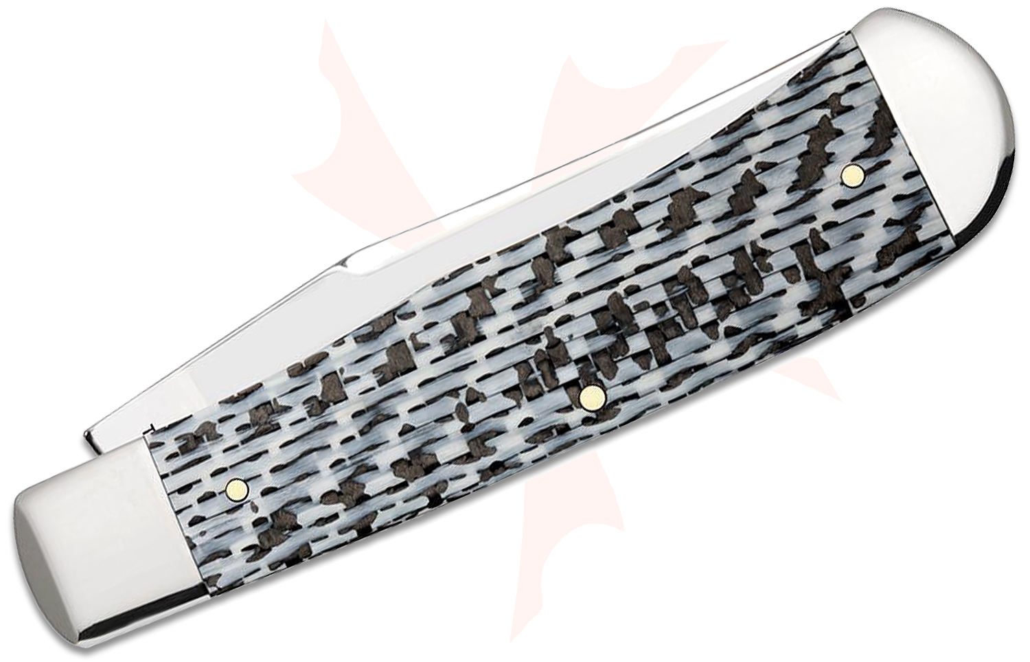 Case Smooth Black & White Fiber Weave BackPocket 4.63" Closed (TB101546 ...