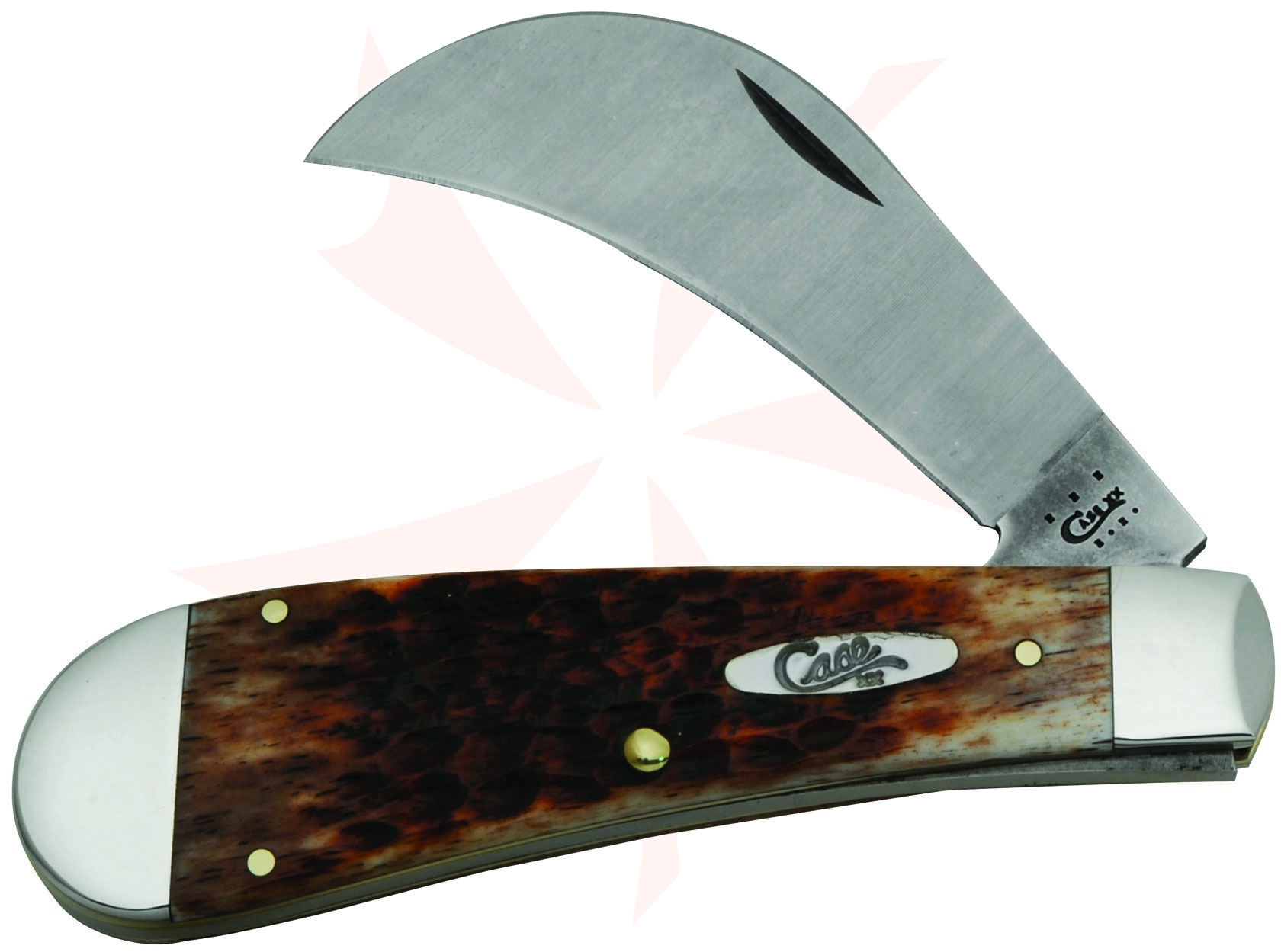 Case Standard Jigged Caramel Bone Hawkbill Pruner 4-1/8" Closed (61011 ...