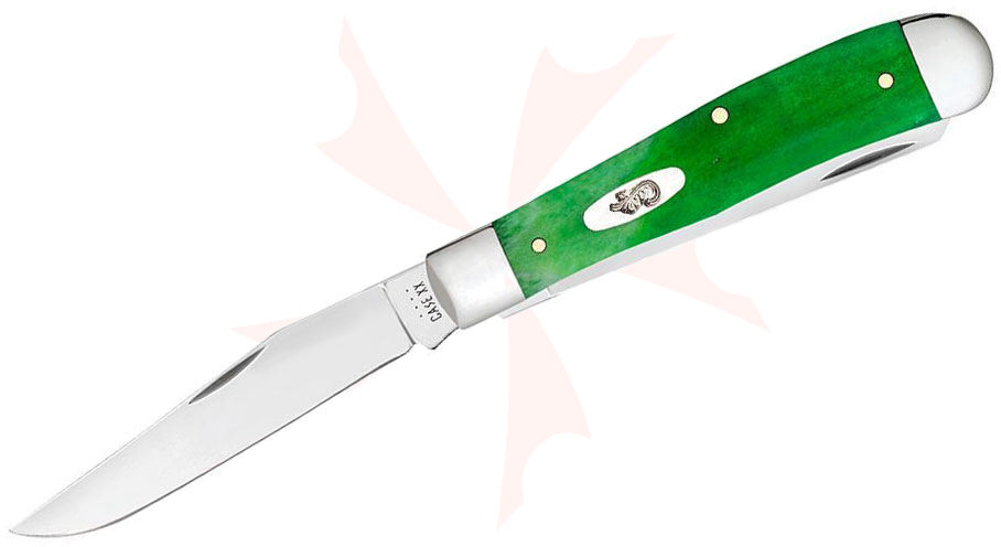 Case Smooth Brilliant Green Bone Trapper Pocket Knife 4.13" Closed ...