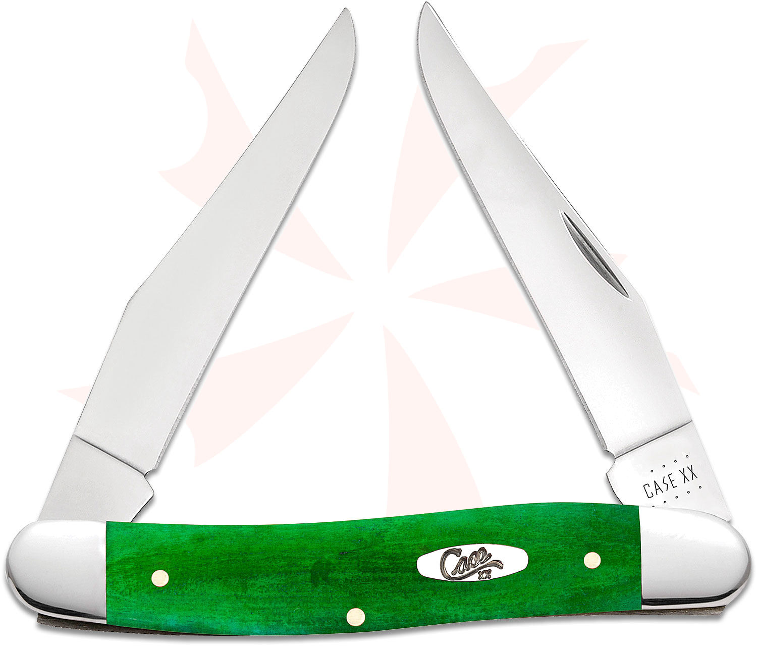 Case Smooth Brilliant Green Bone Muskrat Pocket Knife 3.88" Closed ...