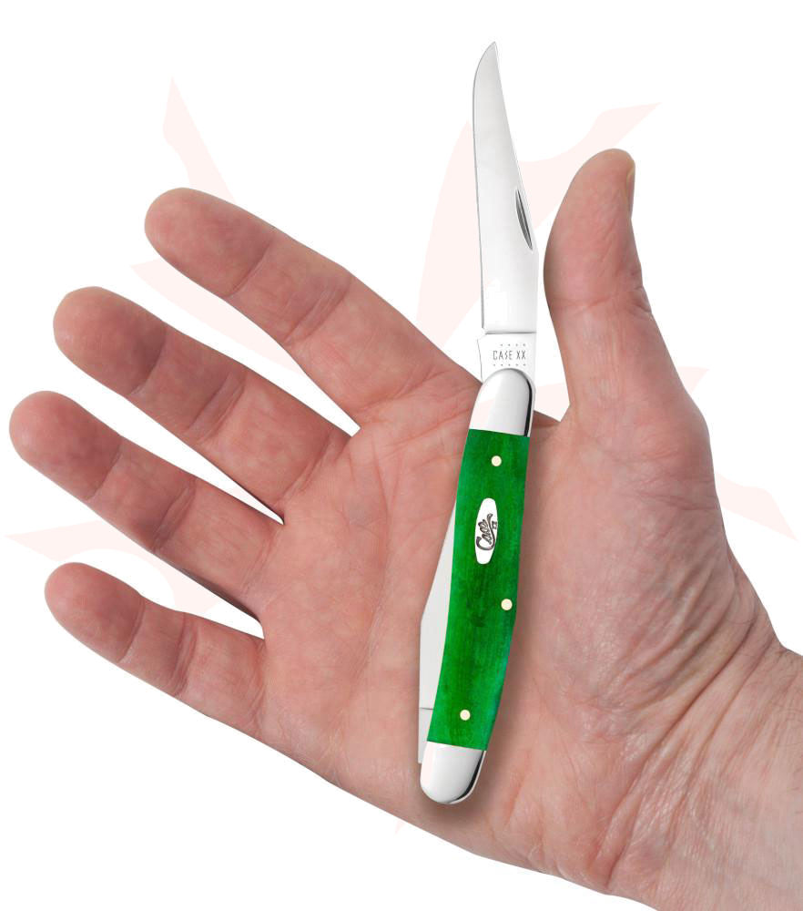 Case Smooth Brilliant Green Bone Muskrat Pocket Knife 3.88" Closed ...