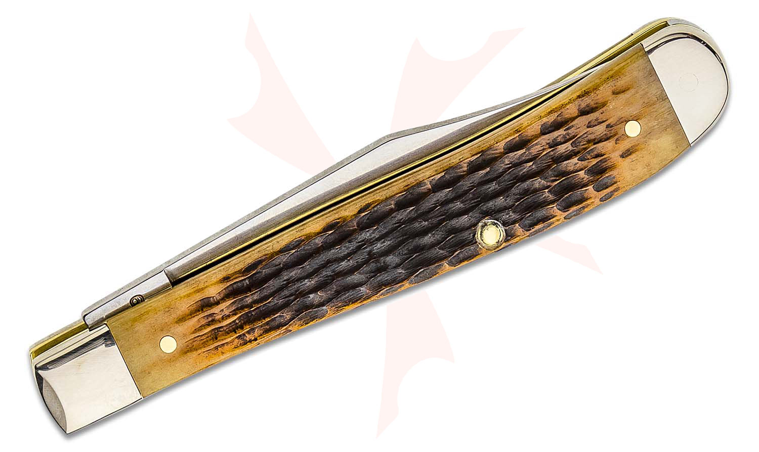 Case Rogers Corn Cob Jig Antique Bone Slimline Trapper 4.13" Closed ...