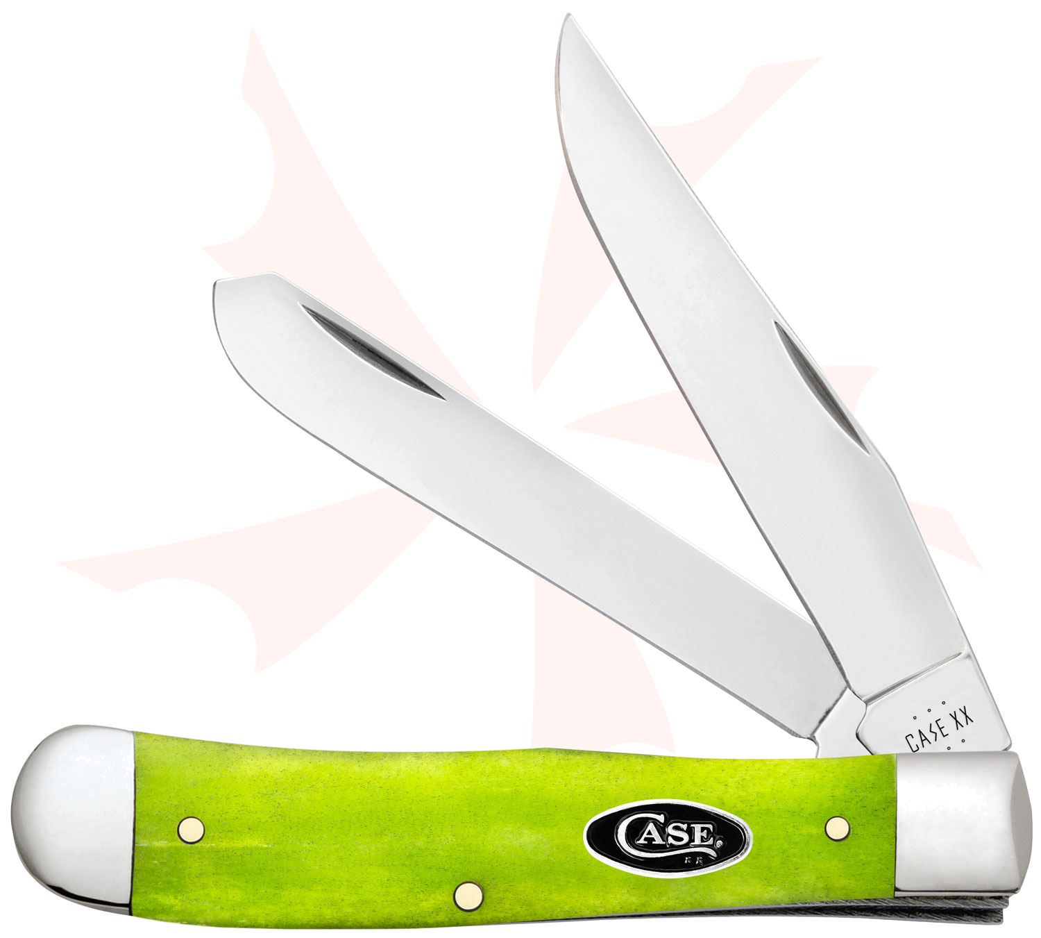 Case Smooth Green Apple Bone Trapper Pocket Knife 4.13" Closed (6254 SS ...