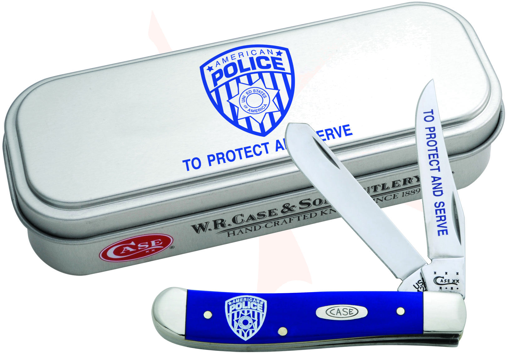 Case Blue Synthetic Mini Trapper Police 3-1/2" Closed (4207 SS), Gift ...