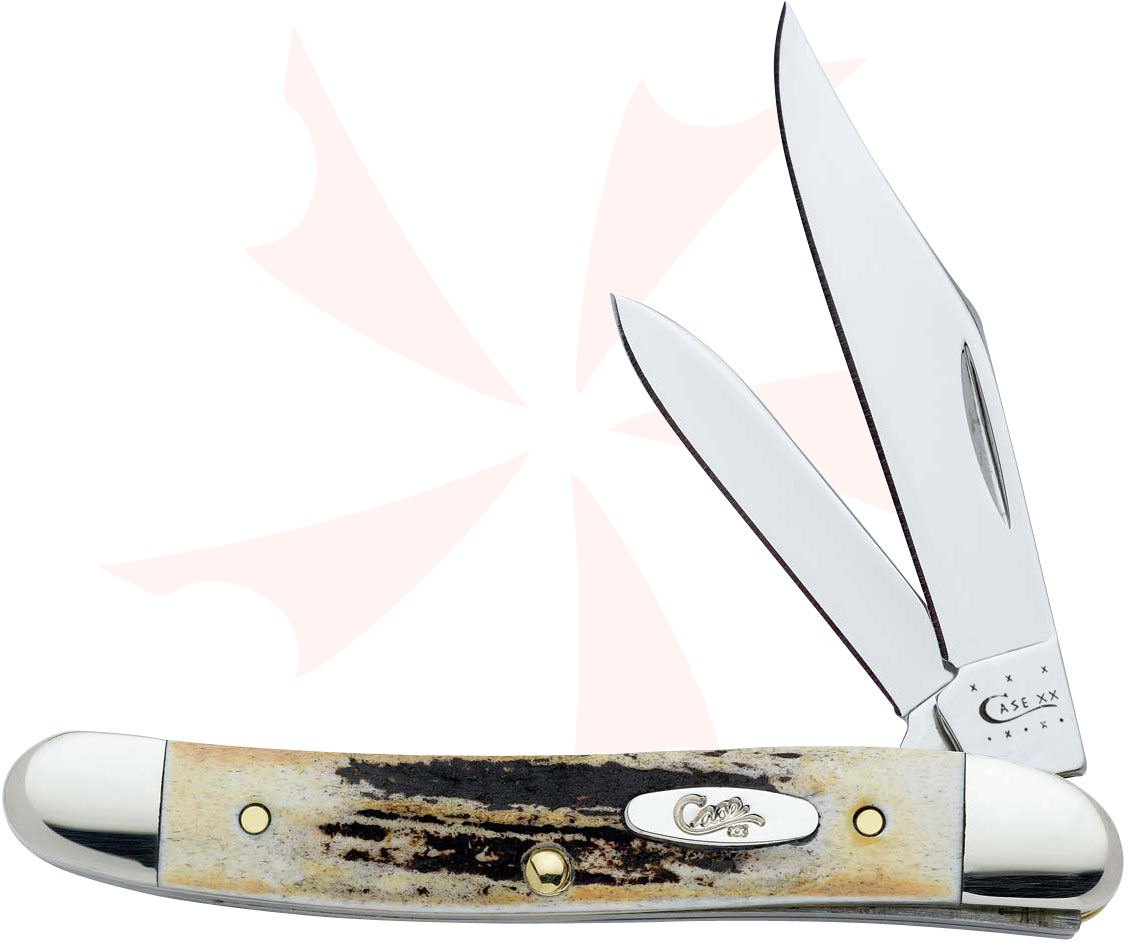 Case Genuine Burnt Stag Medium Jack 3-3/8" Closed (52087 SS ...