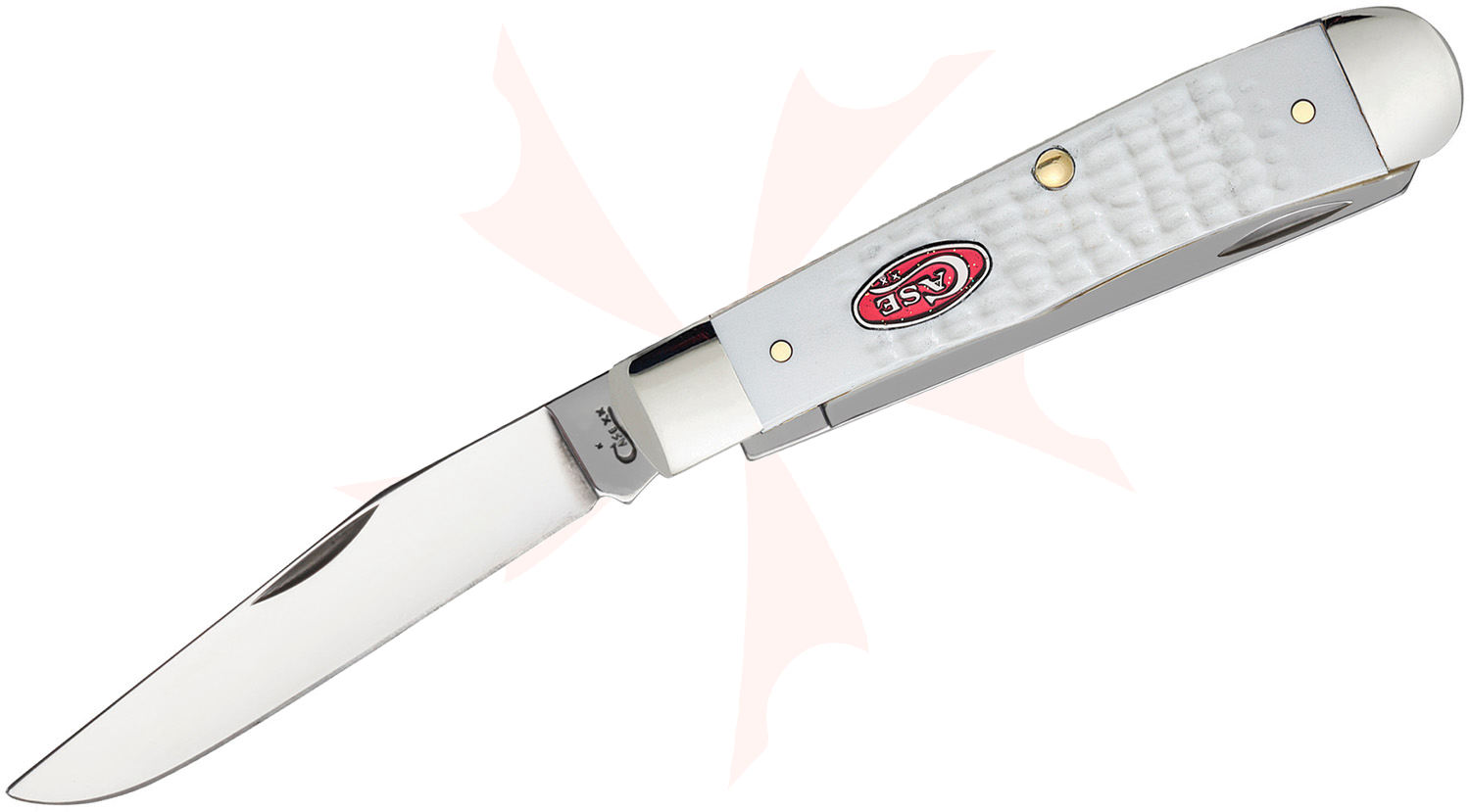 Case SparXX Trapper 4-1/8" Jigged White Synthetic Handles (6254 SS ...