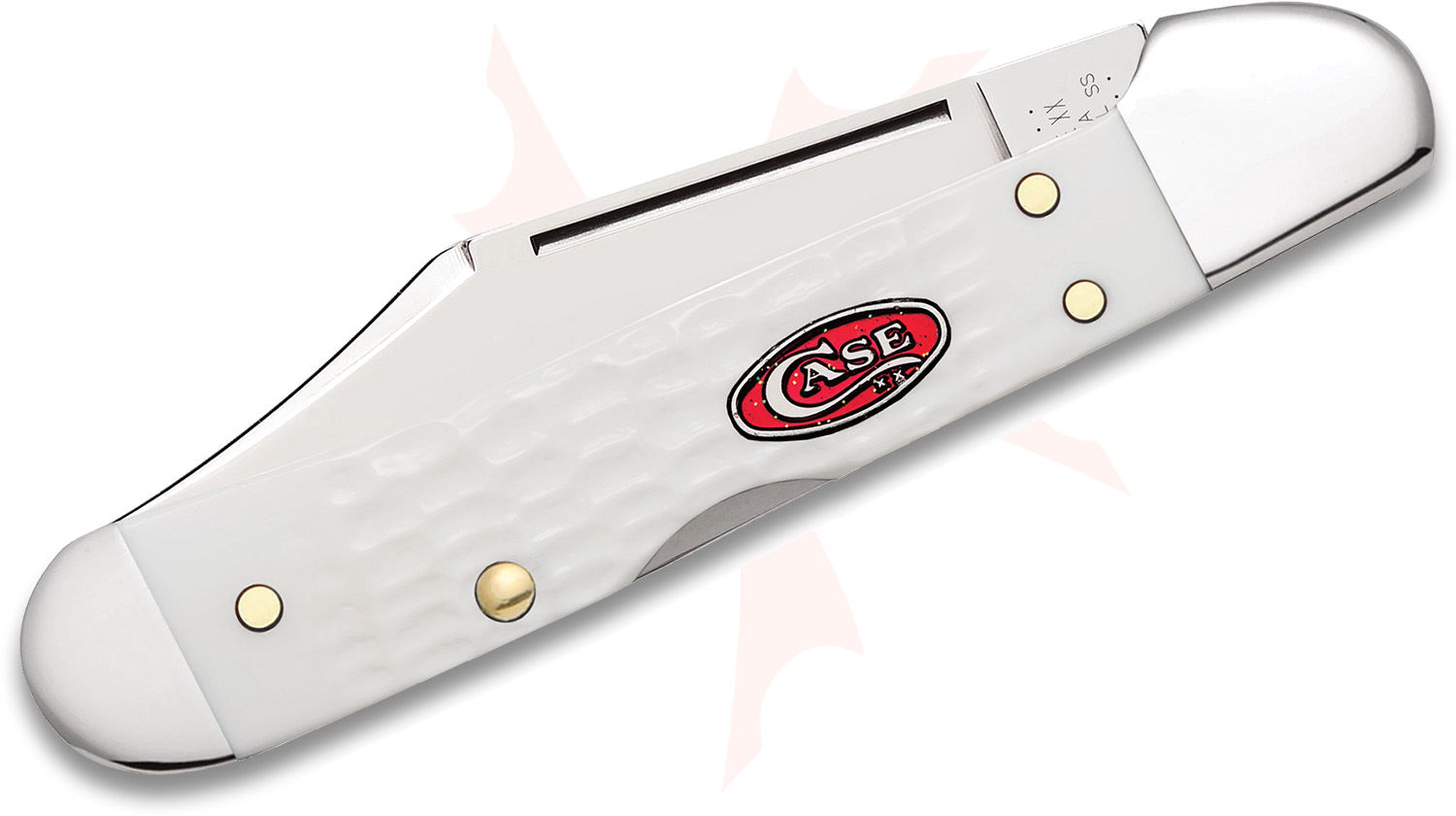 Case SparXX Mini CopperLock 3-5/8" Jigged White Synthetic Handles ...