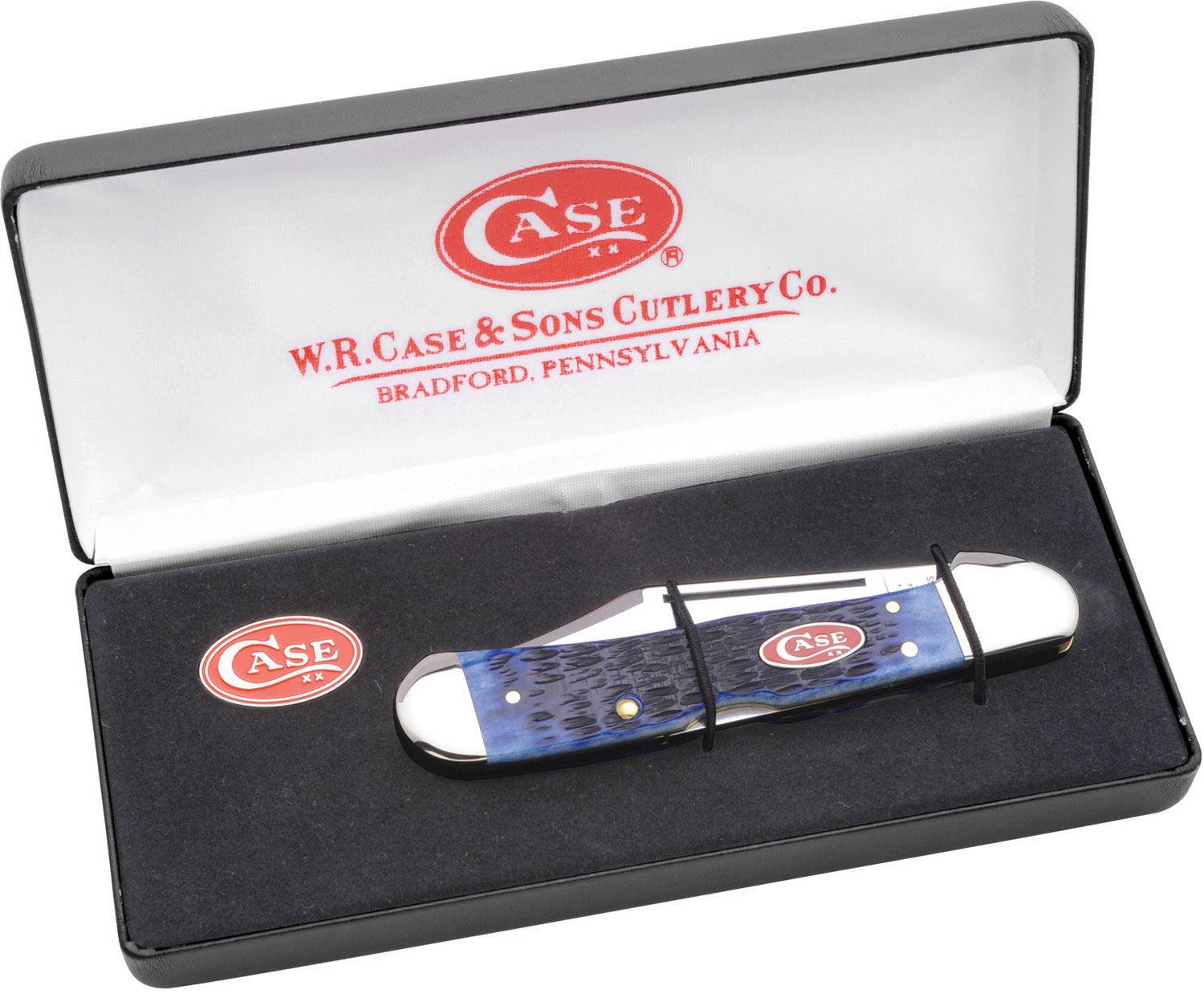 Case Navy Blue Bone CopperLock Red Shield 4-1/4" Closed (61549L SS ...