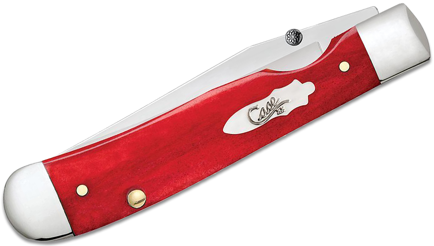 Case Smooth Dark Red Bone Kickstart Assisted TrapperLock 4.13" Closed ...