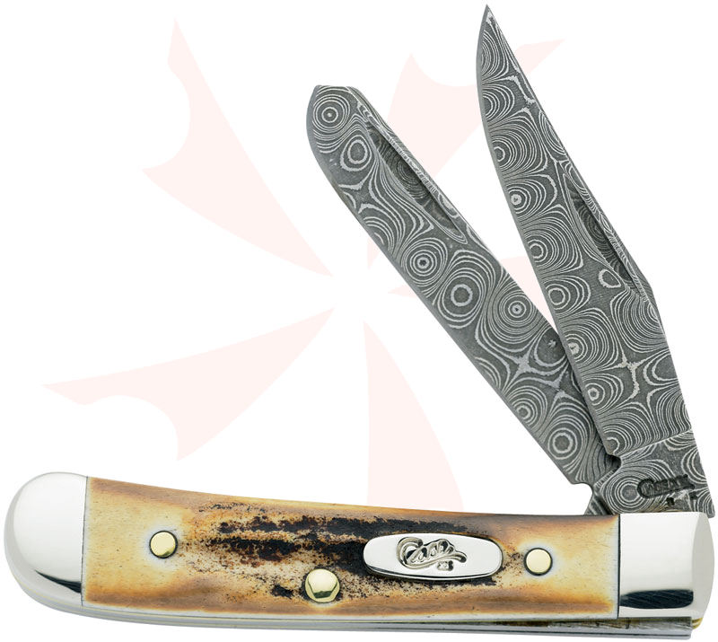Case Stag Raindrop Damascus Tiny Trapper 2-3/8" Closed (52154 DAM) - KnifeCenter - CA6093 ...
