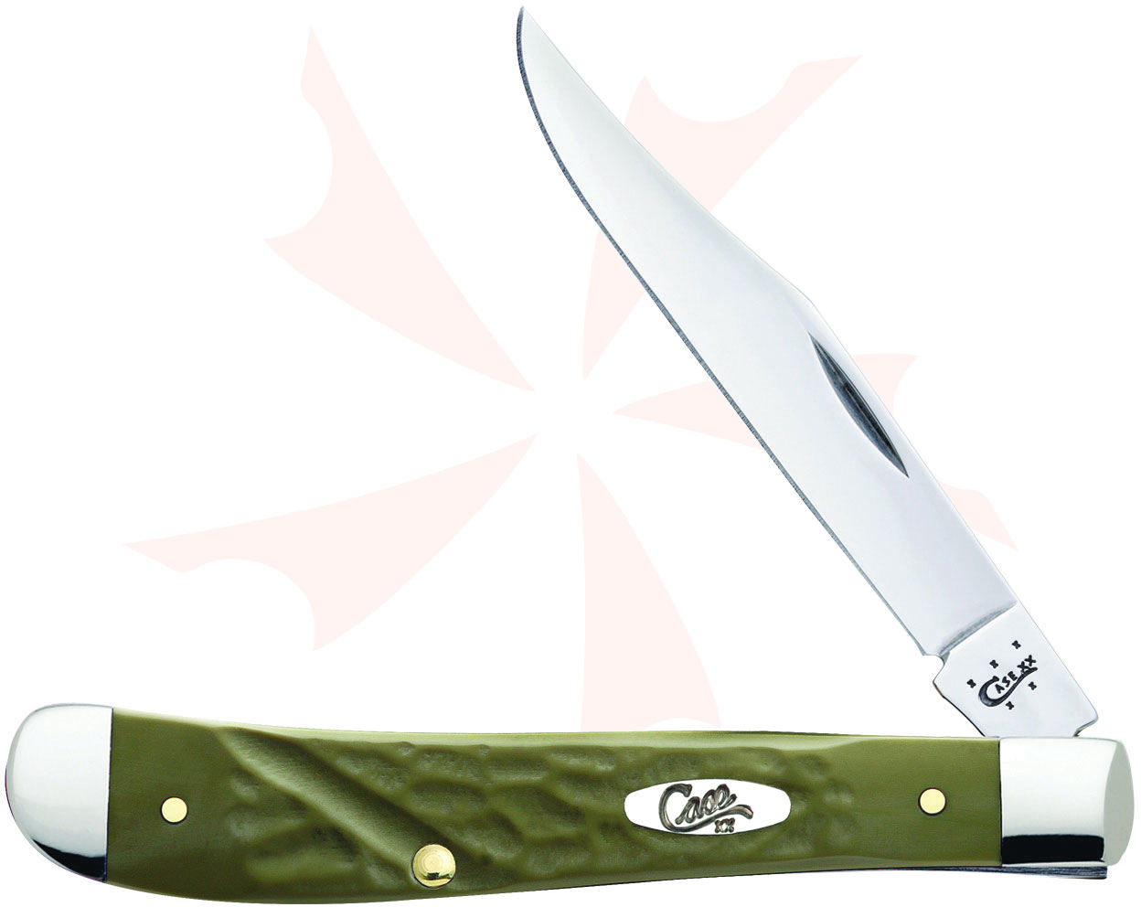 Case Rough Olive Green Synthetic Slimline Trapper 4-1/8" Closed (61048 ...
