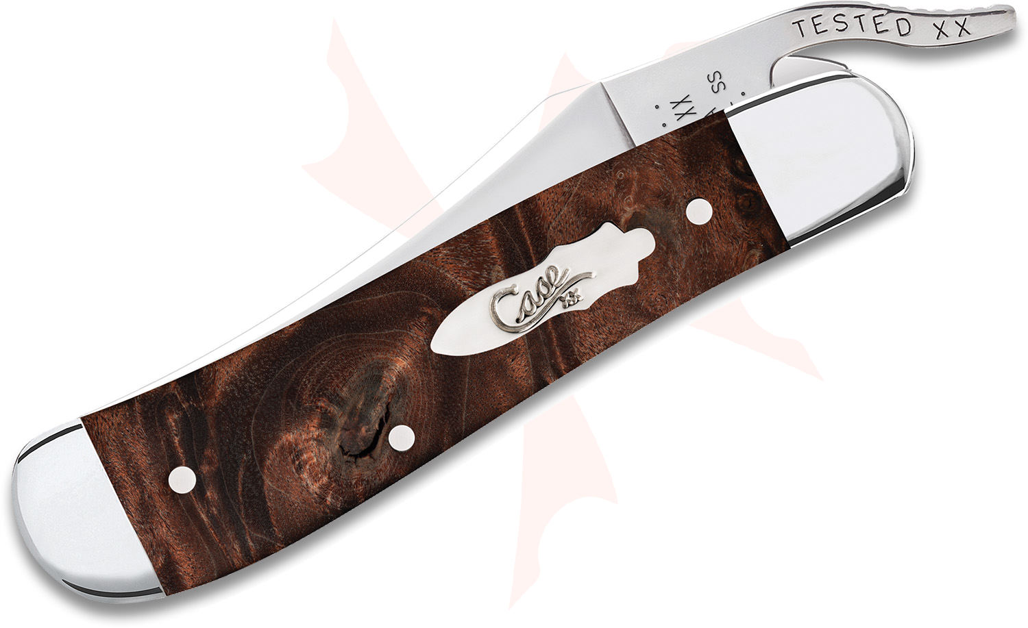 Case Brown Maple Burl Wood RussLock Pocket Knife 4.25" Closed (71953L ...