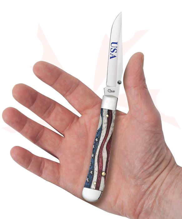 Case Star Spangled Color Wash Bone Kickstart Assisted TrapperLock 4.13 ...