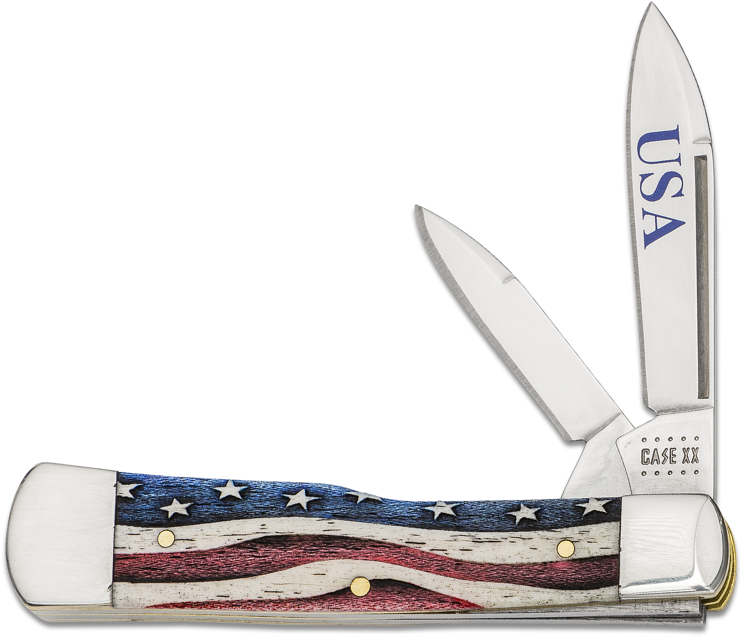 Case Star Spangled Embellished Smooth Natural Bone Gunstock 3.75 ...