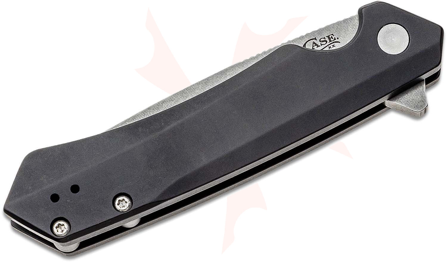 Case Kinzua Flipper Knife 3.4" CPM-S35VN Stonewashed Tanto Blade, Black ...