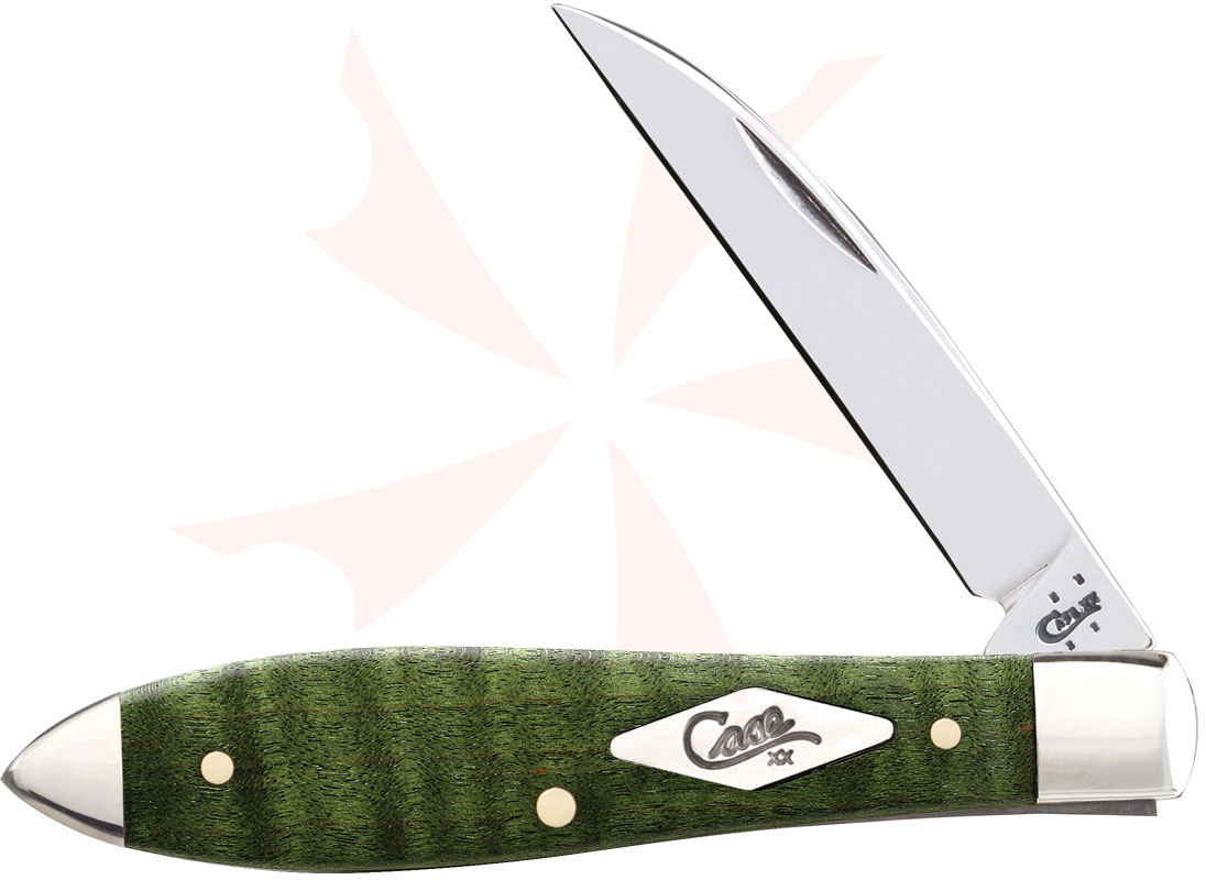 Case Green Curly Maple Wharncliffe Tear Drop Jack 3-5/8" Closed ...
