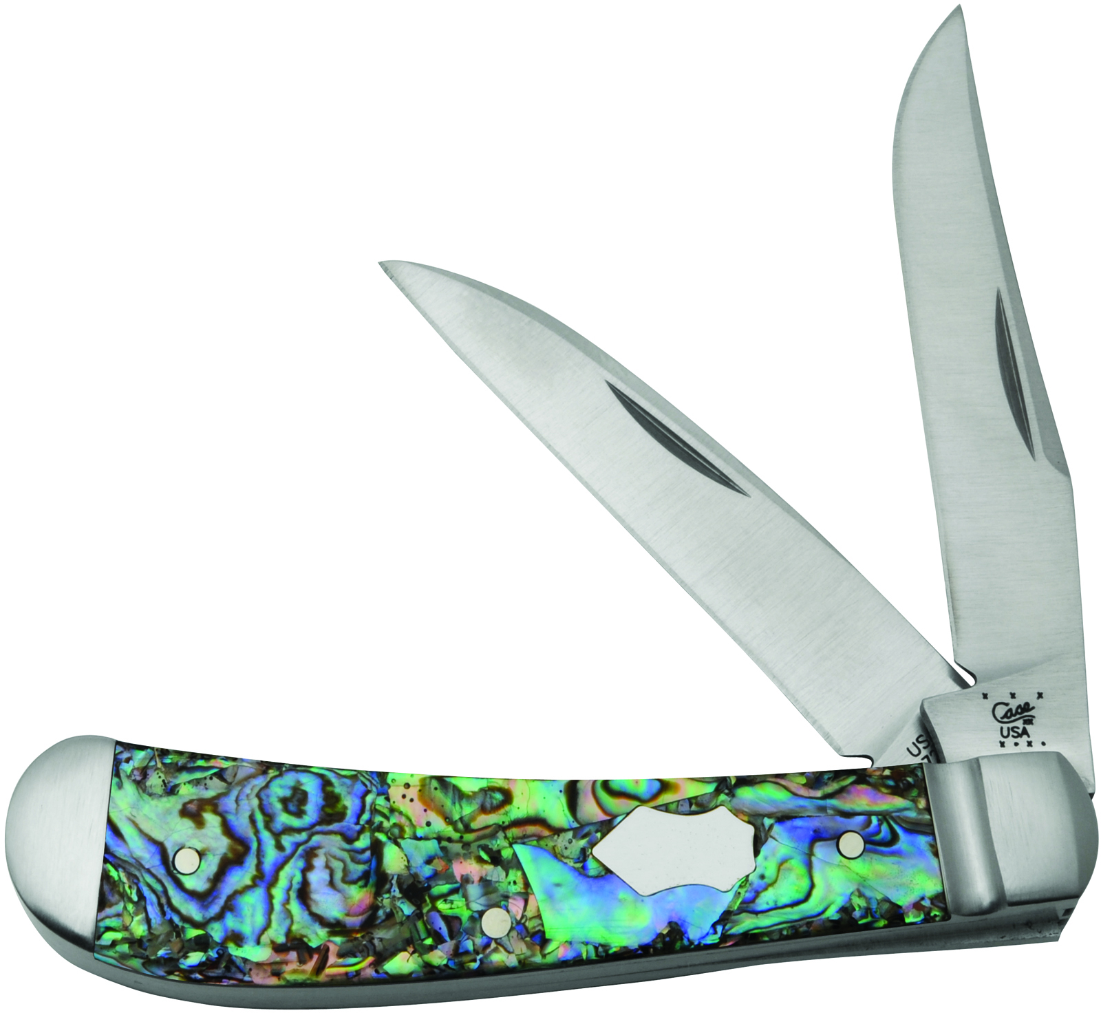 Case Tony Bose Genuine Abalone Wharncliffe Trapper 3-5/8" Closed ...