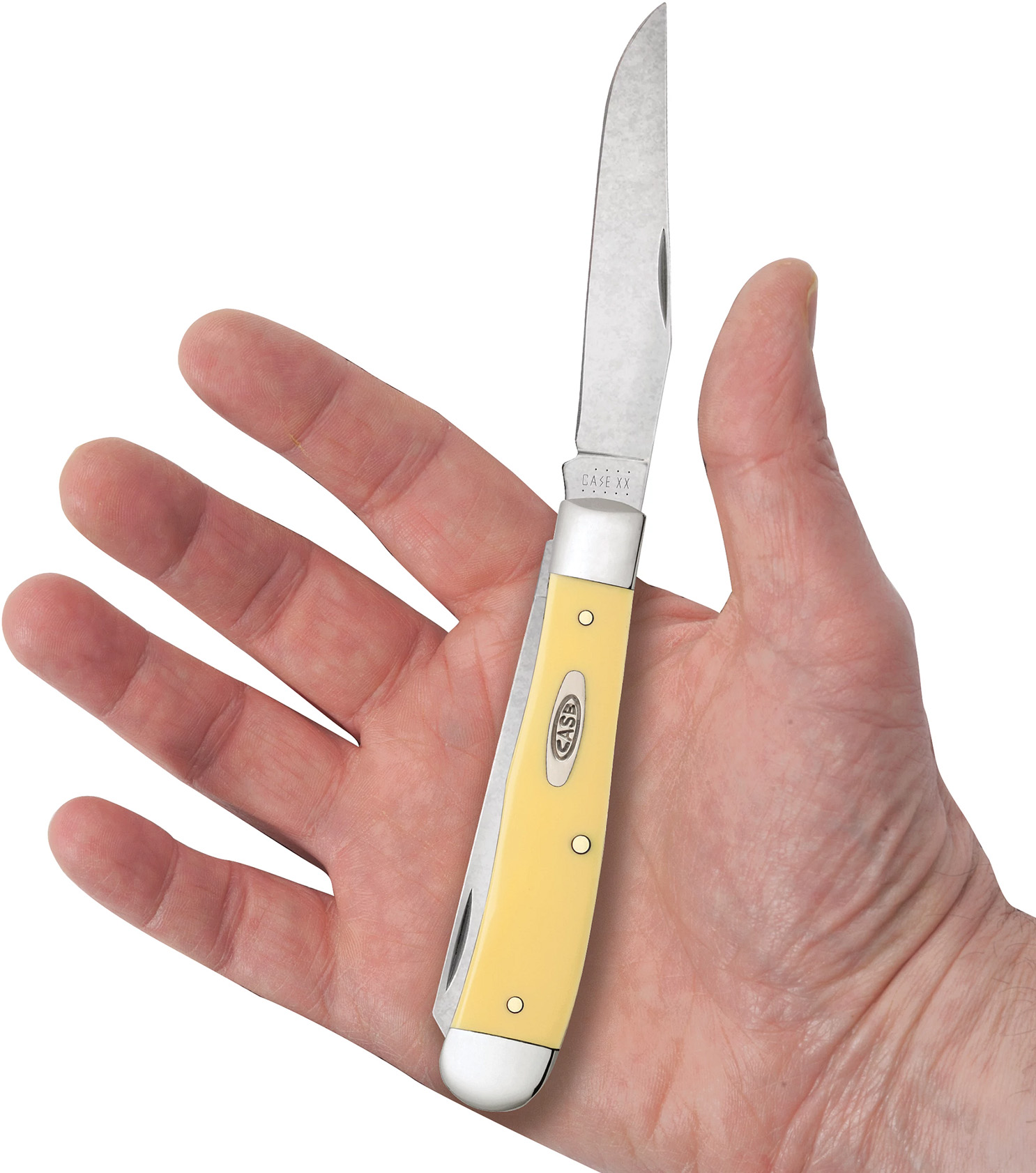 Case Yellow Synthetic Trapper with Clip 4.125" Closed (3254C SS ...