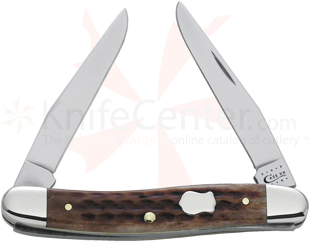 Case Pocket Worn Caramel Bone Mini Muskrat 3-5/8" Closed (MINI MUSKRAT ...