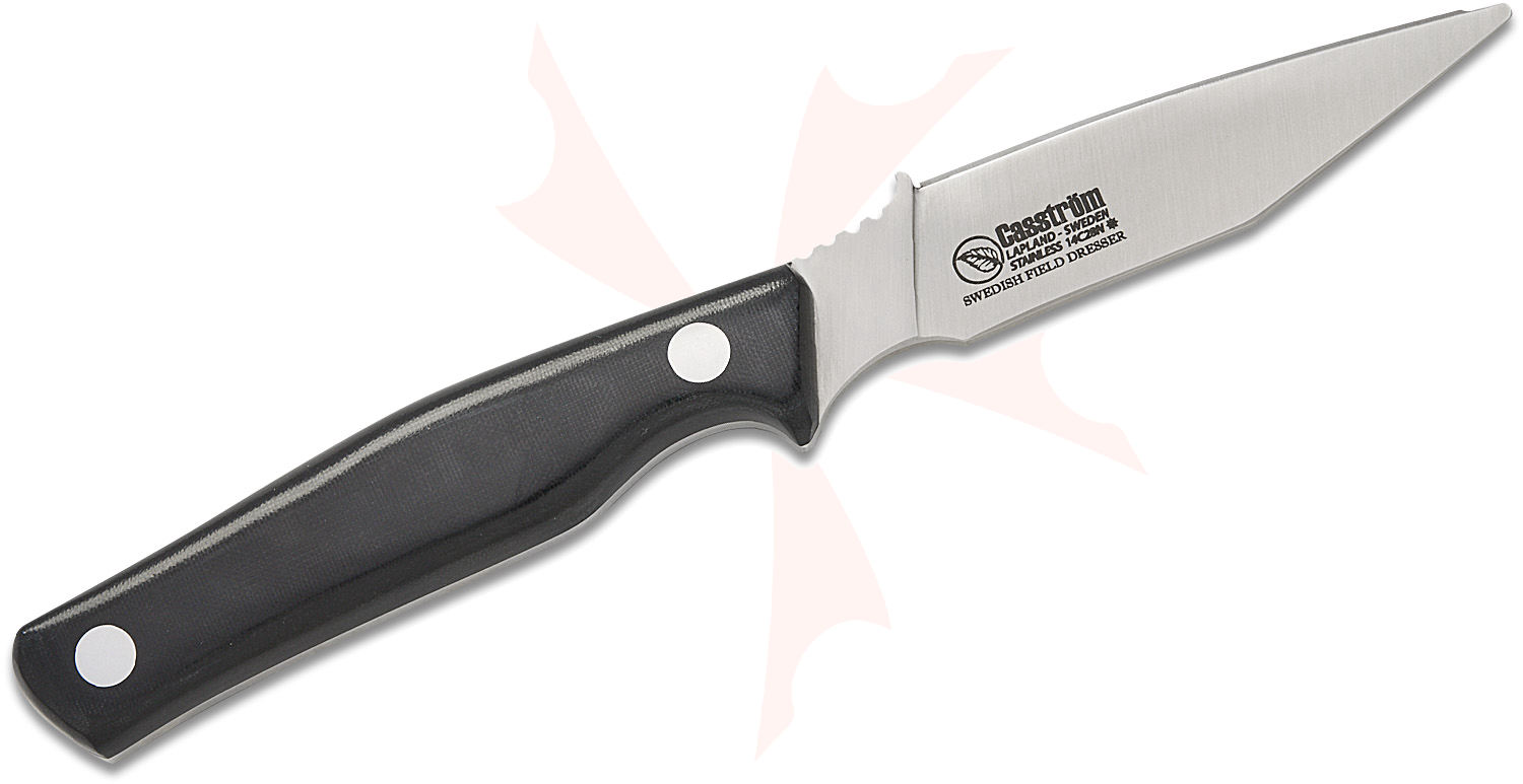 Casstrom Sweden Field Dresser Fixed Blade Knife 3.5" 14C28N Blunt Tip ...