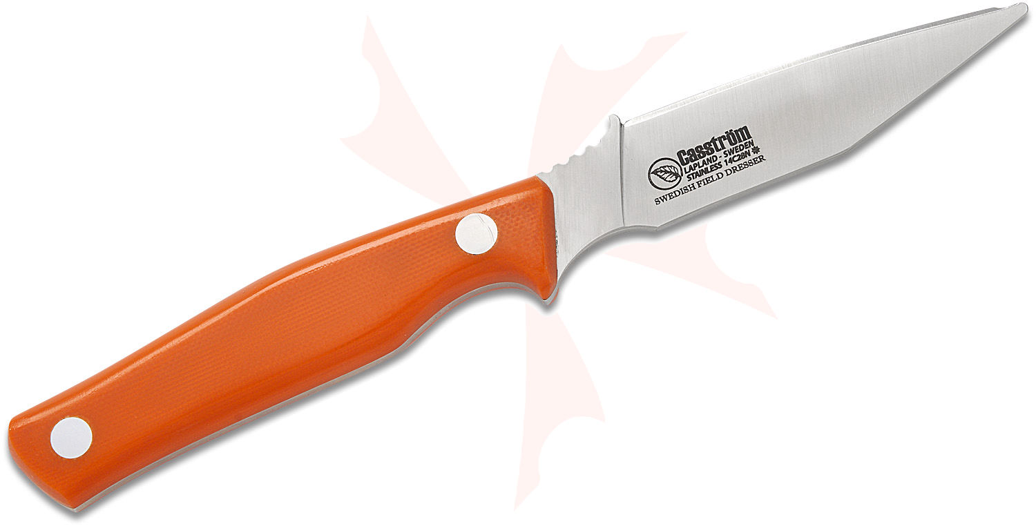 Casstrom Sweden Field Dresser Fixed Blade Knife 3.5" 14C28N Blunt Tip ...