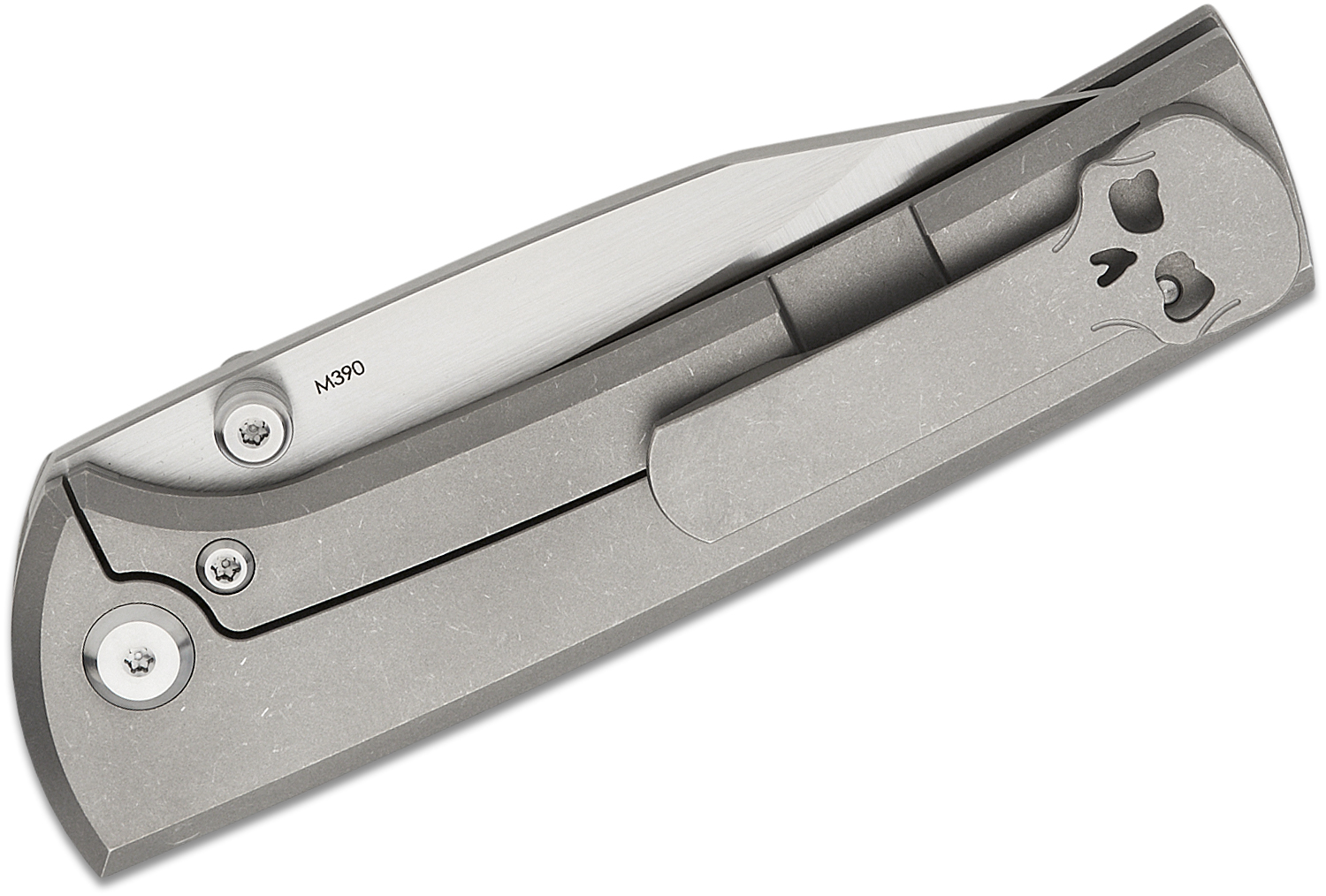 Chaves Knives Scapegoat Street Folding Knife 3.39" M390 Satin Clip ...