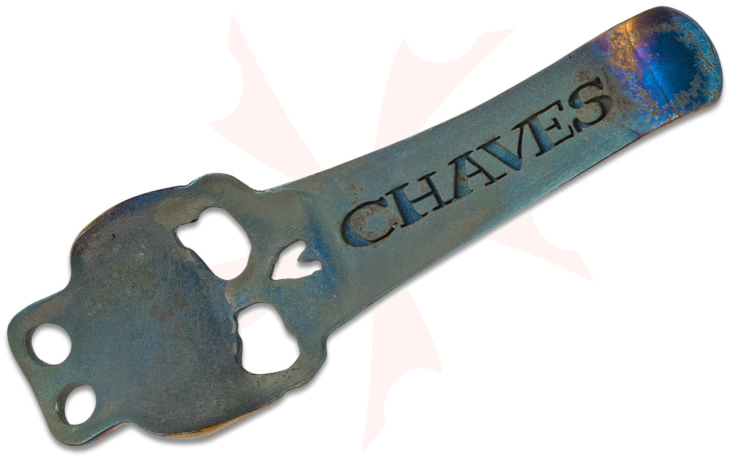 Chaves American Made Custom Flashlight Pocket Clip, Flamed Titanium ...