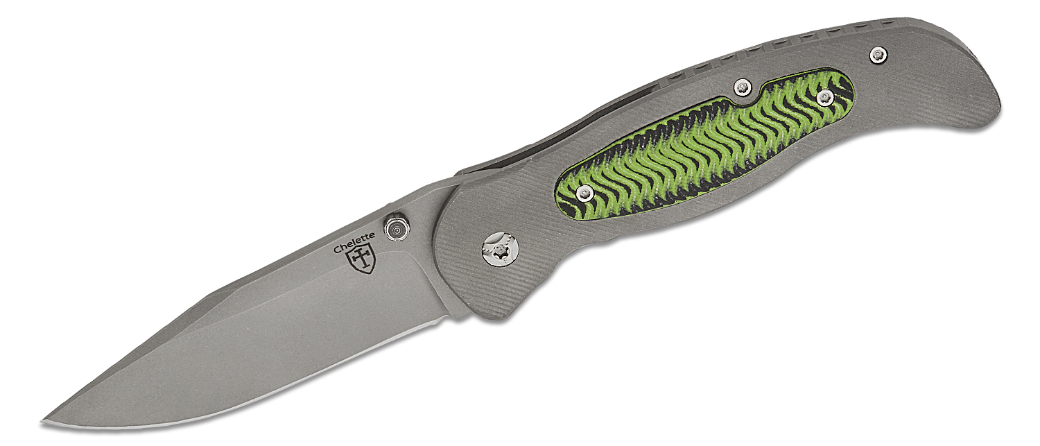 Chelette Knives Custom V1 Folding Knife 3.625" CPM-MagnaCut Blasted ...