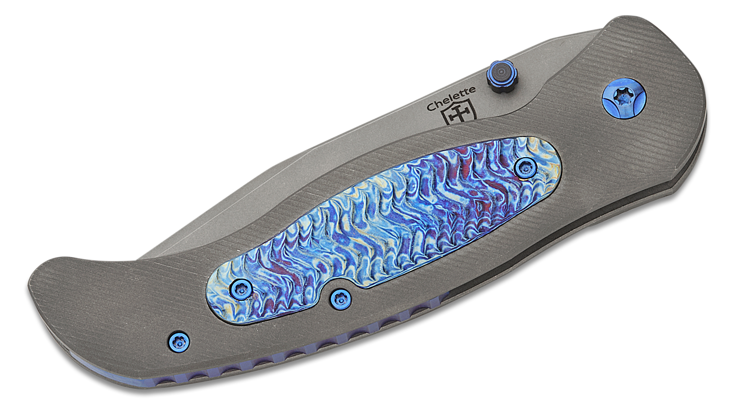 Chelette Knives Custom V1 Folding Knife 3.625" CPM-MagnaCut Blasted ...