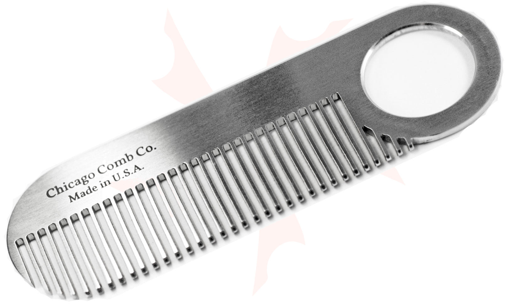Chicago Comb Model 2 Beard and Mustache Comb, Classic Stainless Steel ...