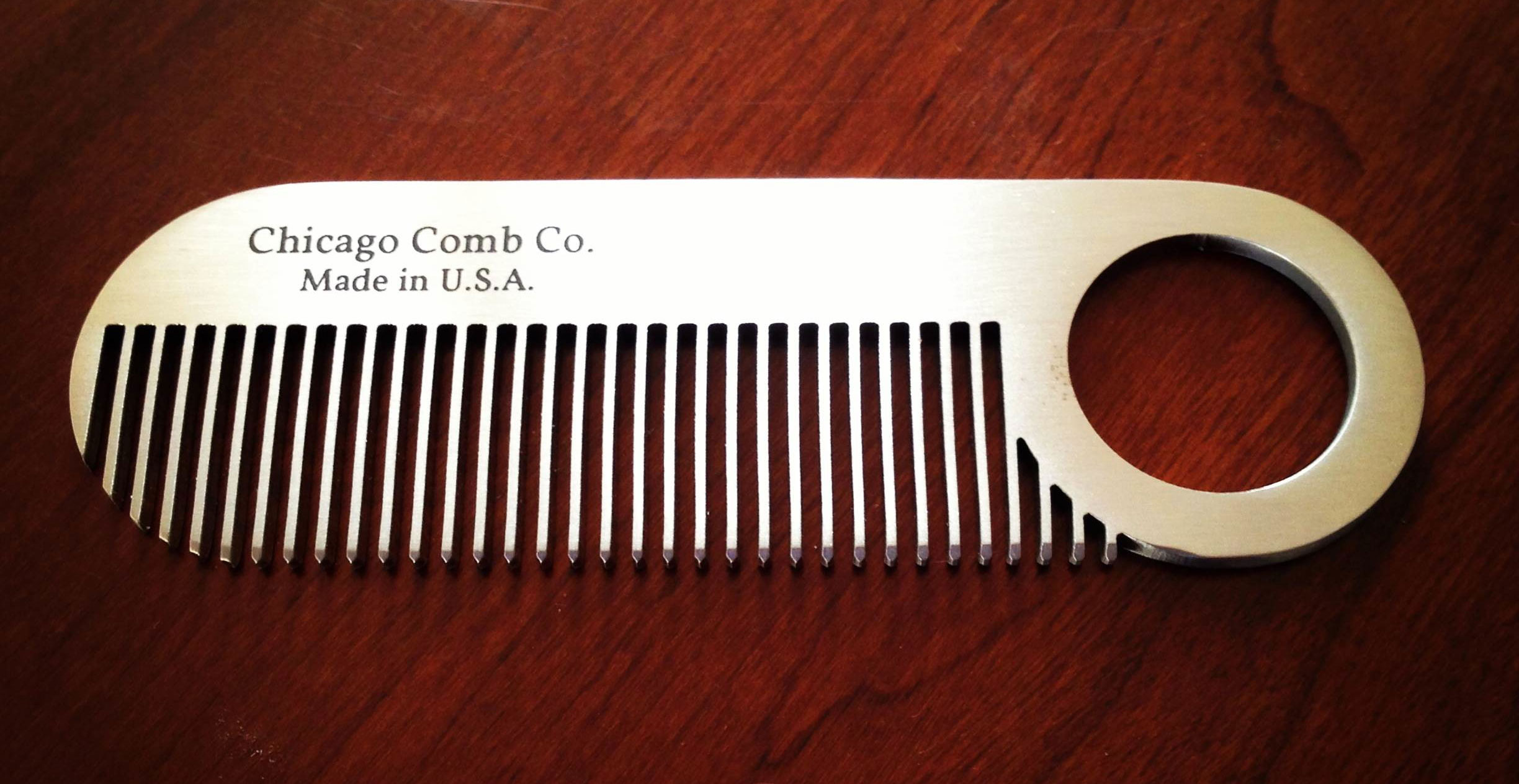 Chicago Comb Model 2 Beard and Mustache Comb, Classic Stainless Steel ...