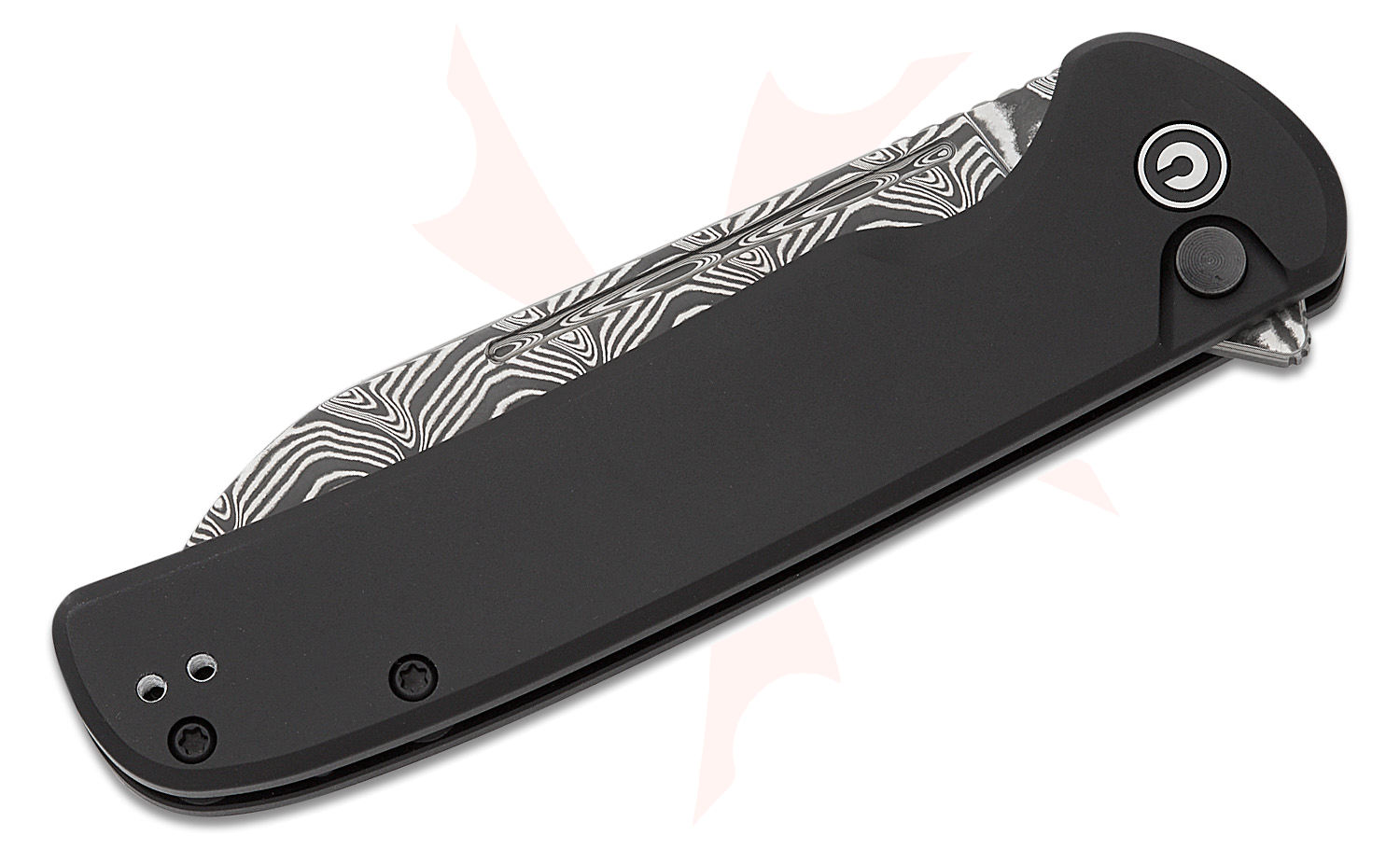 CIVIVI Knives Chevalier II Button Lock Flipper Knife 3.47" Damascus ...