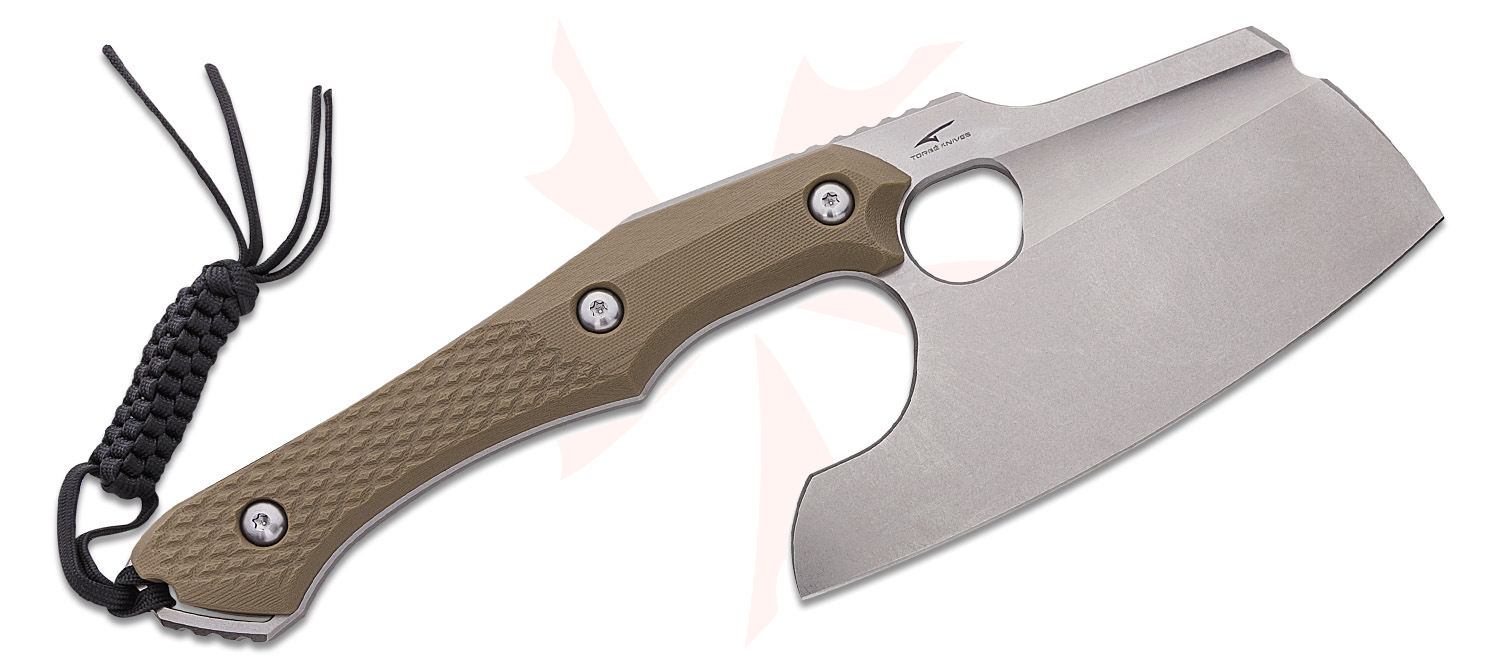 CIVIVI Knives Maciej Torbe Arata Fixed Blade Knife 7.32" D2 Stonewashed Cleaver Blade, Contoured ...