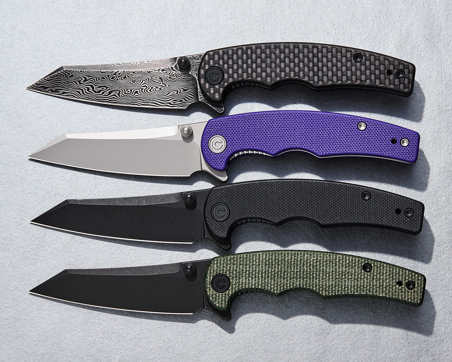 CIVIVI Knives C21043-DS1 P87 Flipper Knife 2.9" Damascus Reverse Tanto ...