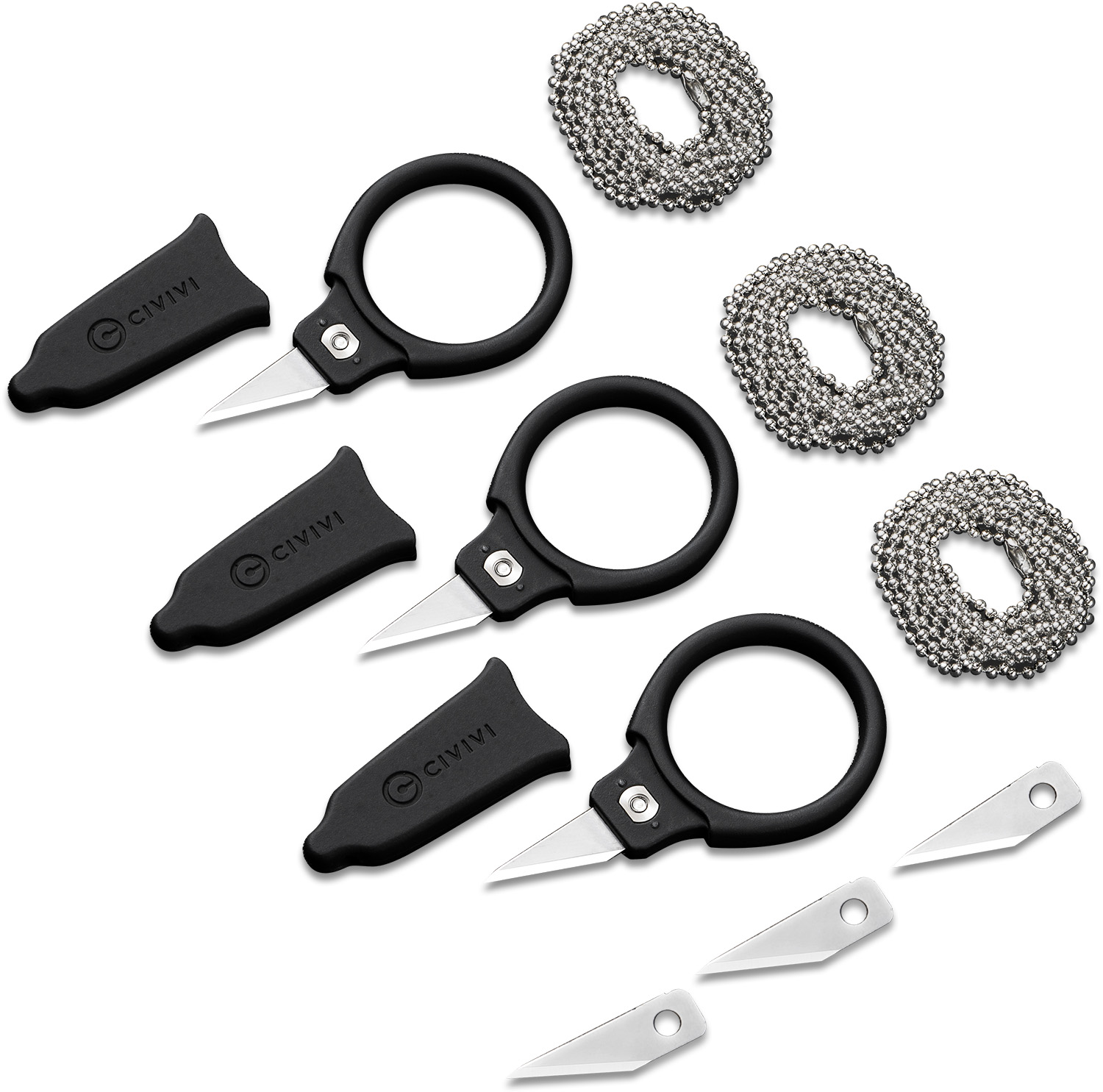 CIVIVI Knives Quick Snip Fixed Ring Neck Knife 3-Pack Set 0.68" 6Cr12 ...